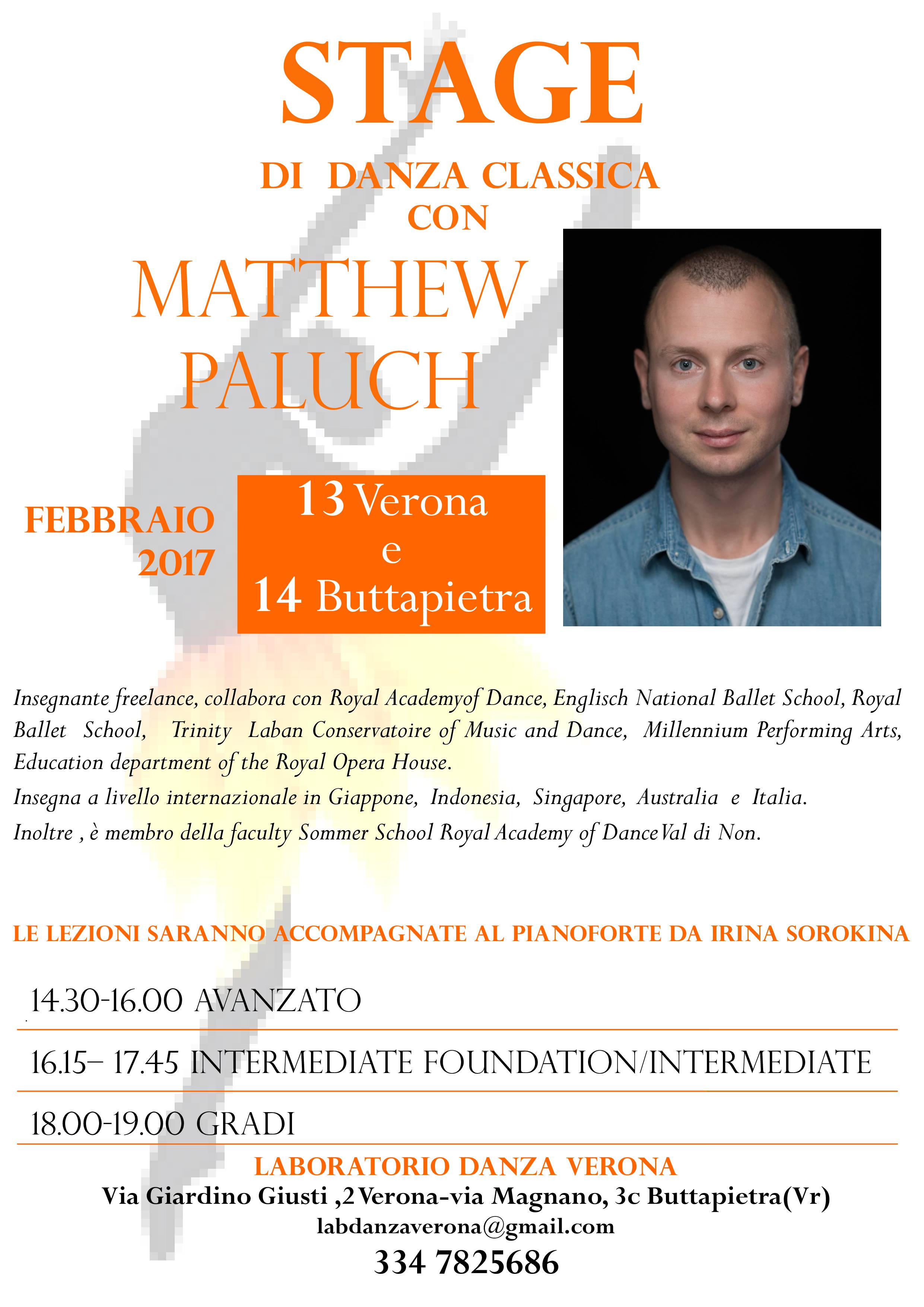 Stage con Matthew Paluch – Laboratorio Danza Verona